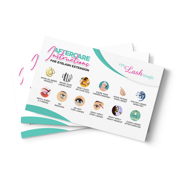 Aftercare Instructions Cards – eye Lash magic